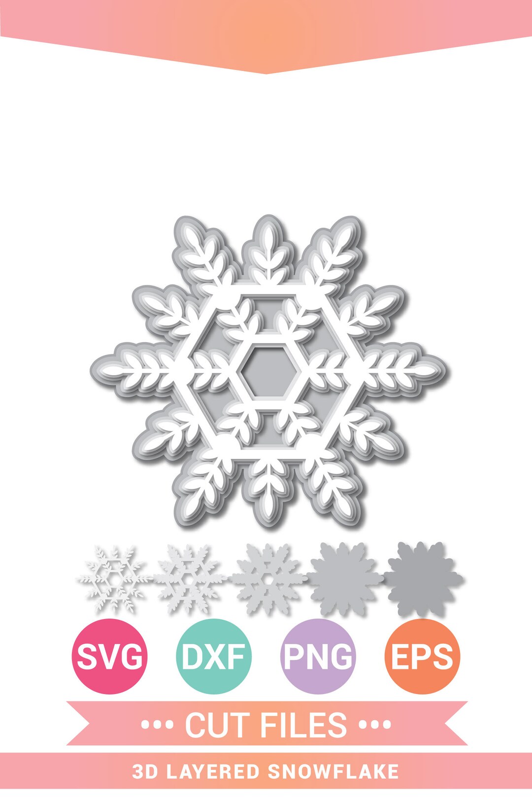 3D Layered Snowflake SVG Cut Files, Snowflake Layers Svg, Cricut Design ...