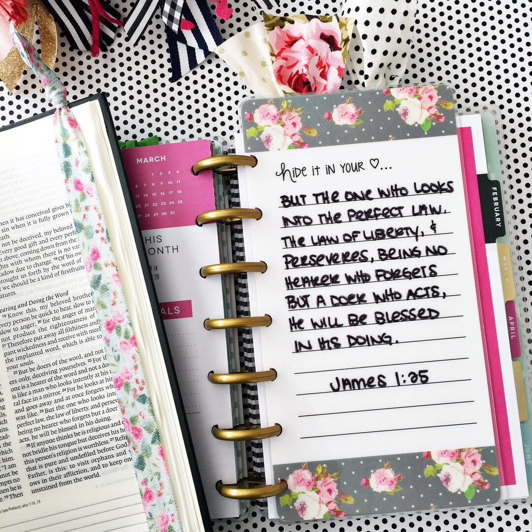 MINI Happy Planner Insert, Memory Verse Insert, Bible Verse Memory Wet ...