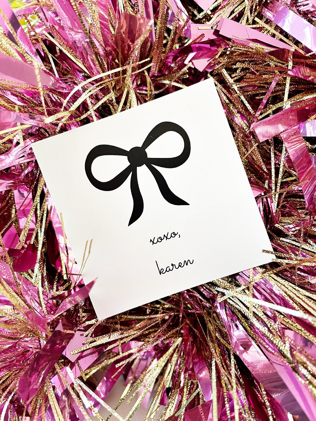 Bow Gift Tag Personalized Gift Tag Monogram Enclosure Card - Etsy