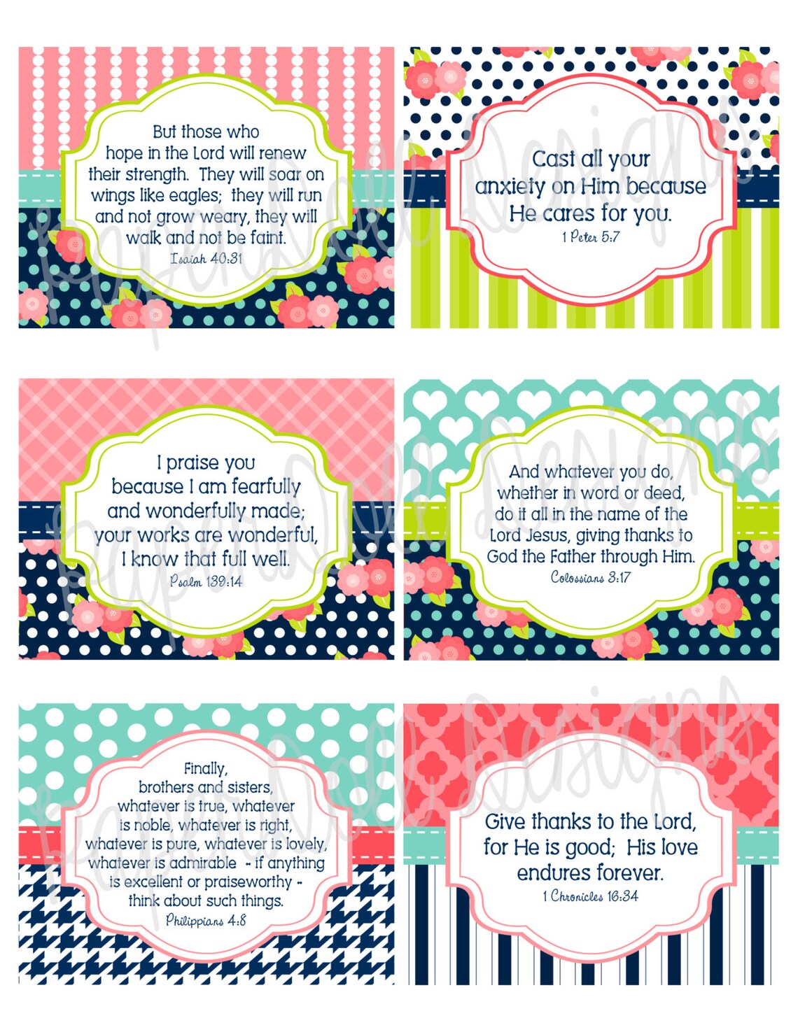 Printable Scripture Cards INSTANT DOWNLOAD Bible Verse Cards | Etsy