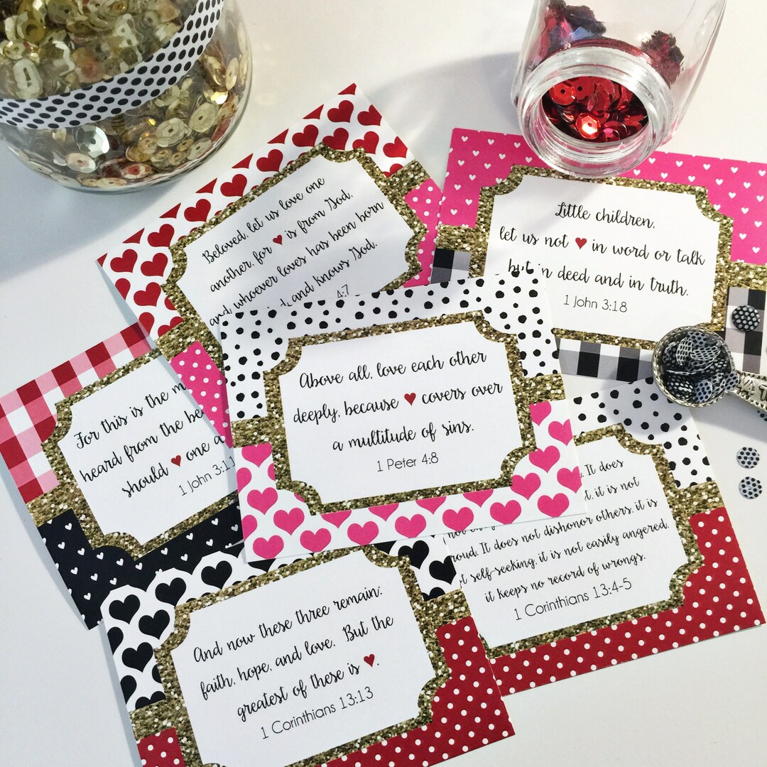 INSTANT DOWNLOAD Valentine's Day Scripture Cards, Printable Bible ...