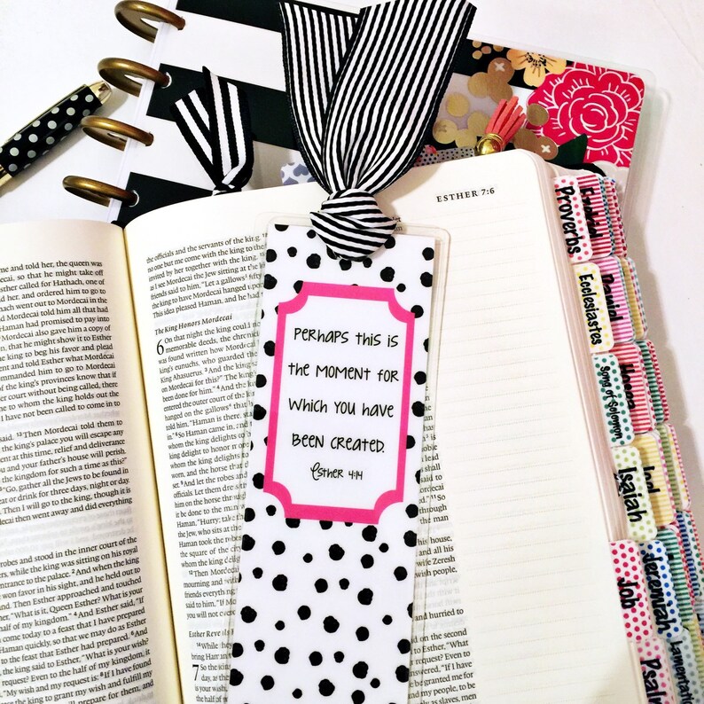 Bible Verse Bookmark for Girls Ribbon Bookmark Bible | Etsy