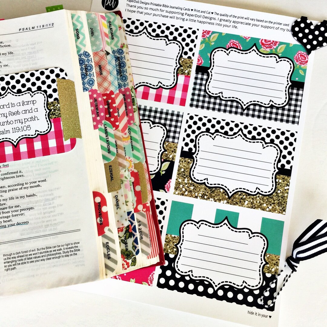 INSTANT DOWNLOAD, PRINTABLE Bible Journaling Cards, Sermon Note Cards ...