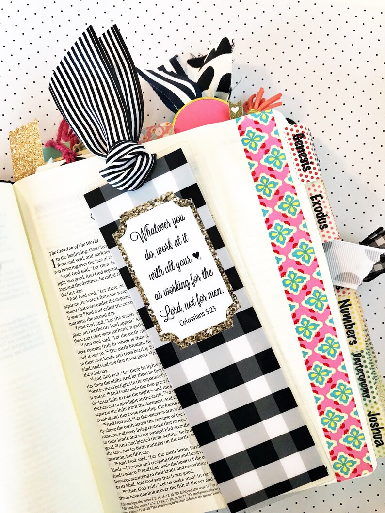 Bible Verse Bookmark for Girls Ribbon Bookmark Bible | Etsy