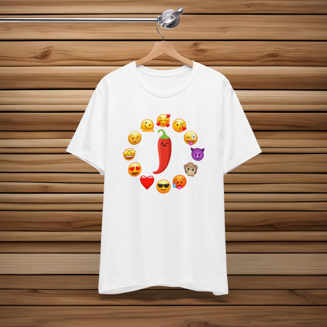 Hot Emojis T-shirt Jalapeno Emoji T-shirt Fun Love Hot Emojis T-shirt ...