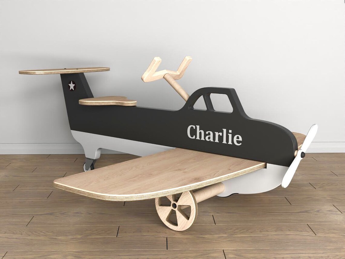 Personalized Rocking Airplane, Wooden Rocking Plane, Ride on Airplane ...