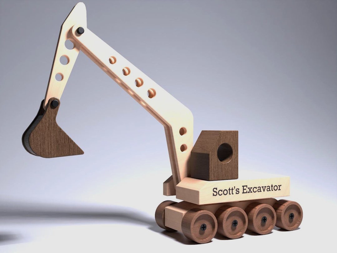 Wooden Excavator , Handmade Toys, Wooden Bulldozer, Personalized Toys ...