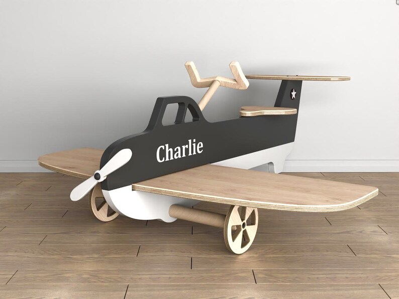 Personalized Rocking Airplane, Wooden Rocking Plane, Ride on Airplane ...