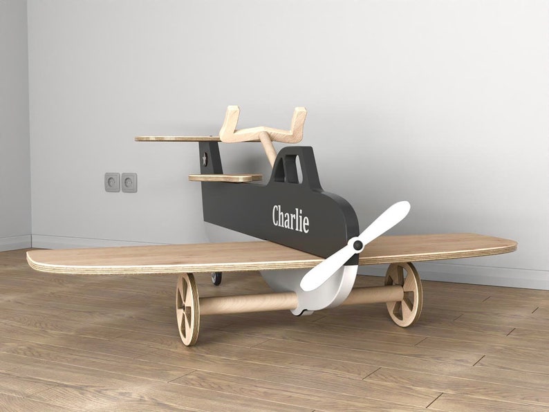 Personalized Rocking Airplane, Wooden Rocking Plane, Ride on Airplane ...