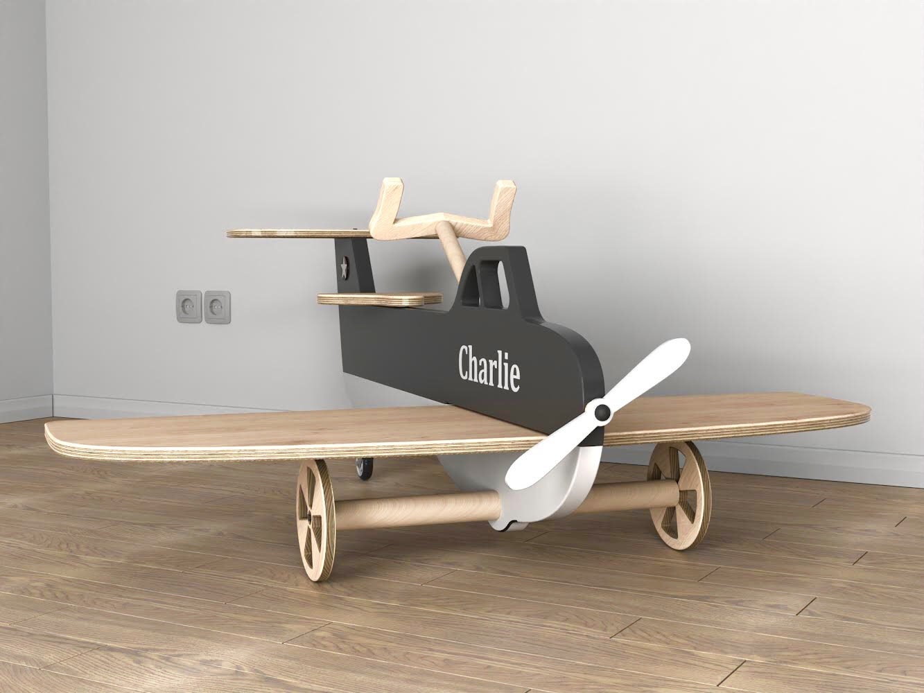 Personalized Rocking Airplane, Wooden Rocking Plane, Ride on Airplane ...
