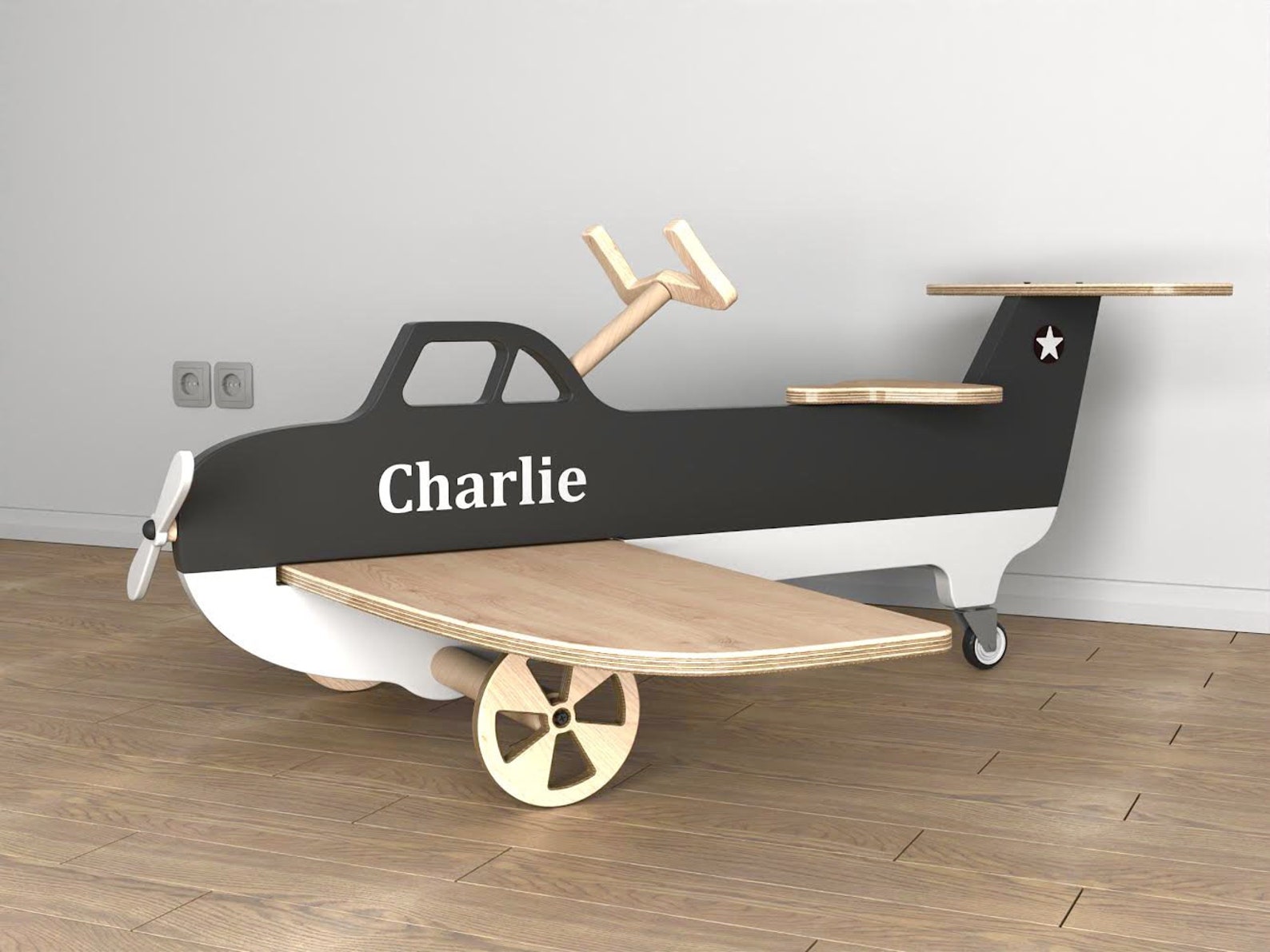 Personalized Rocking Airplane, Wooden Rocking Plane, Ride on Airplane ...