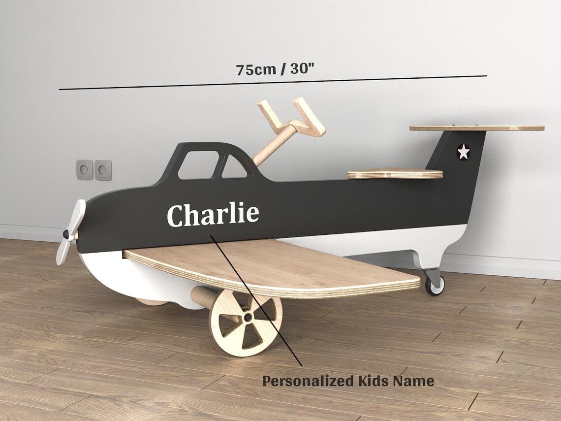 Personalized Rocking Airplane, Wooden Rocking Plane, Ride on Airplane ...