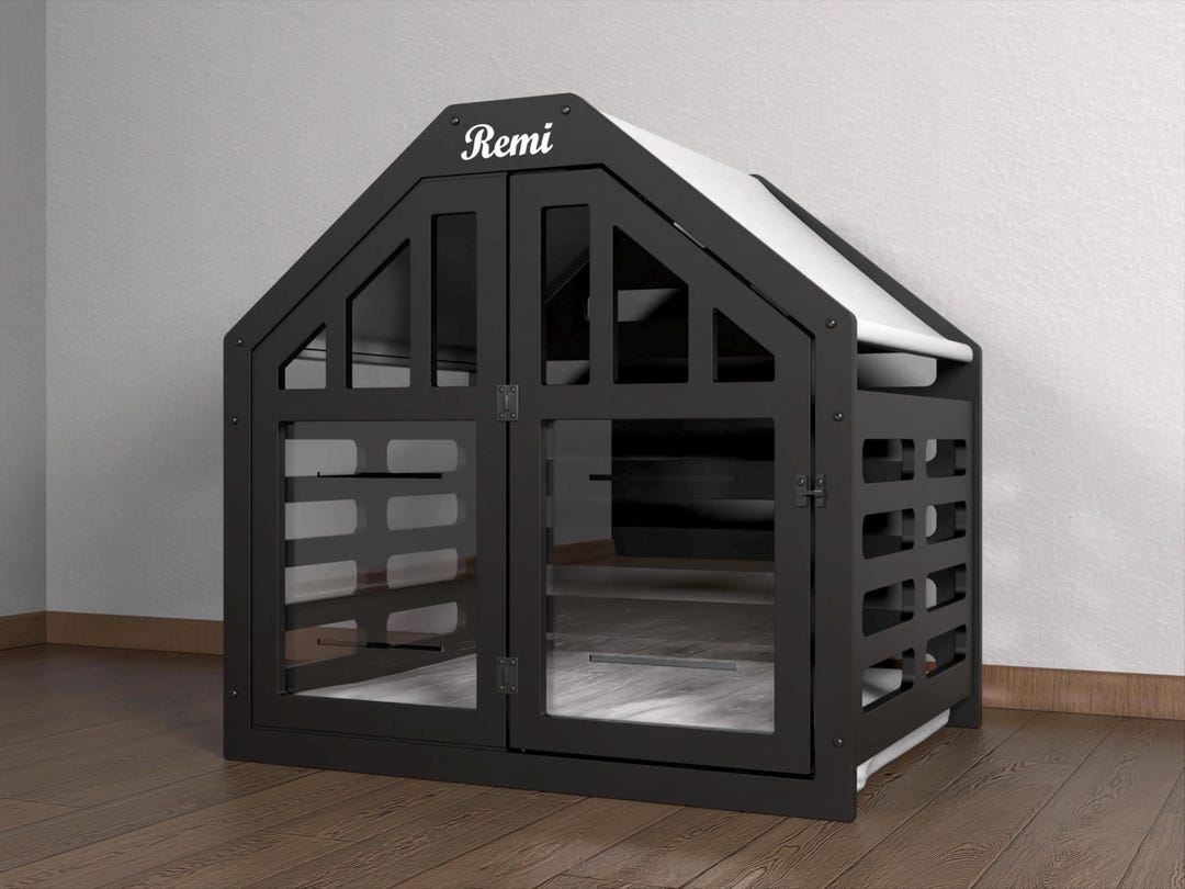HF Dog House | Personalized Dog House | Dog Crate | Wooden Dog Crate ...