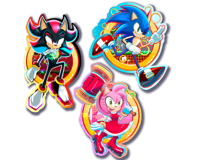 Sonic & Amy Rose Sonic the Hedgehog Sticker, Laptop Sticker, Water ...