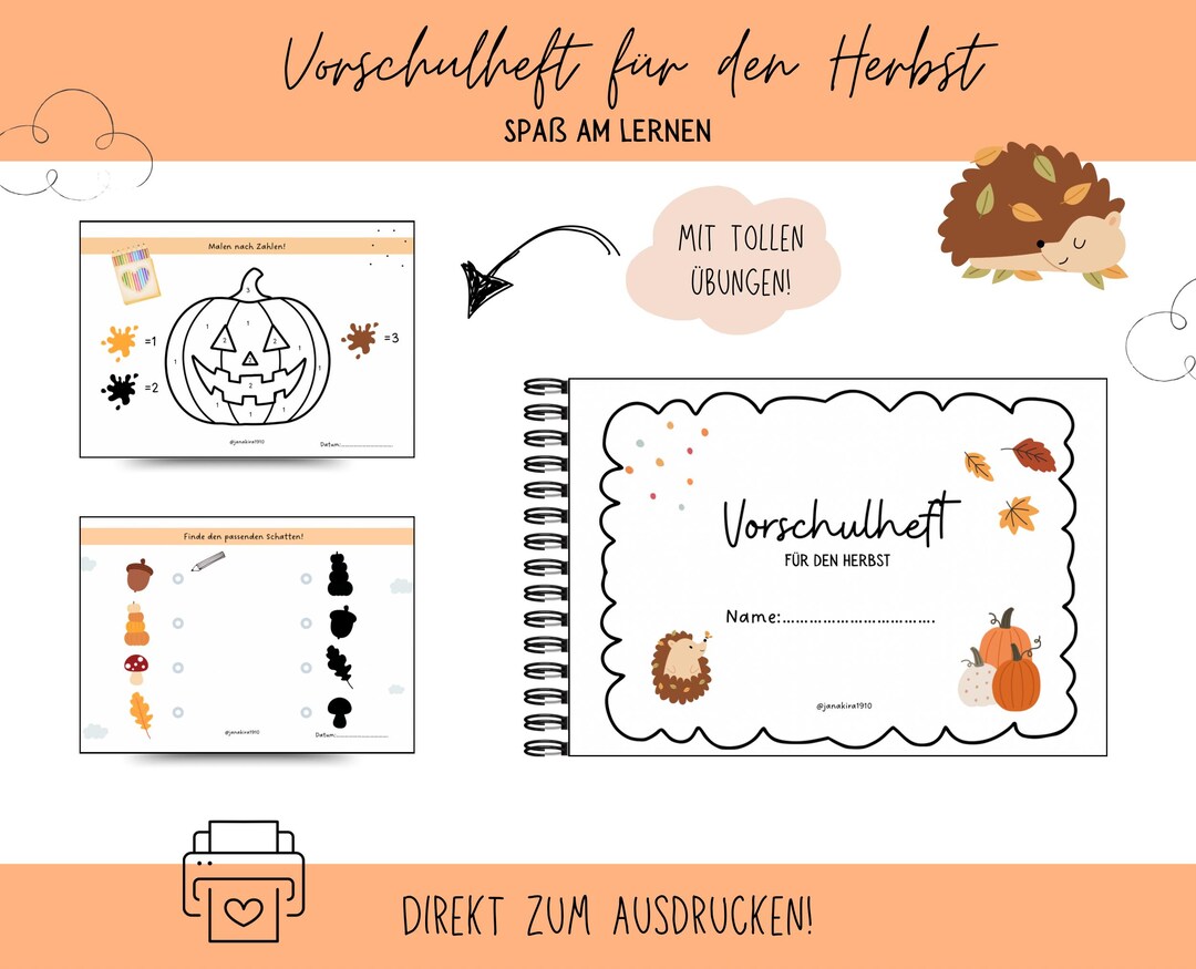 Preschool Booklet for Autumn! - Etsy