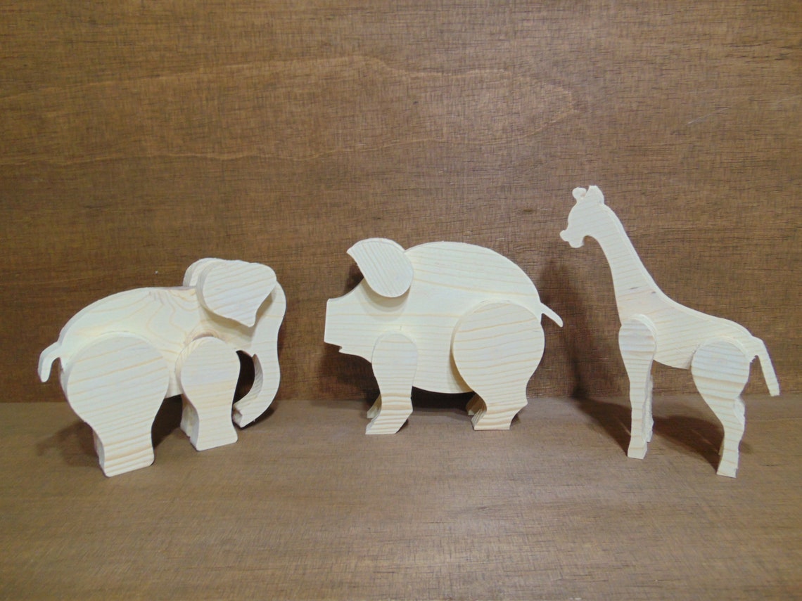 3 - Scrollsaw Patterns, Elephant, Giraffe, and Pig Scroll Saw Pattern ...