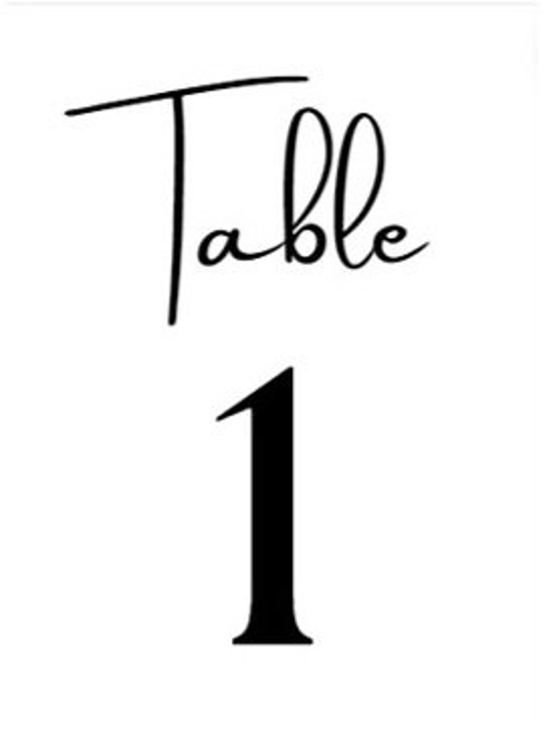 Wedding Event Elegant Simple Table Numbers 1-25 to Print - Etsy