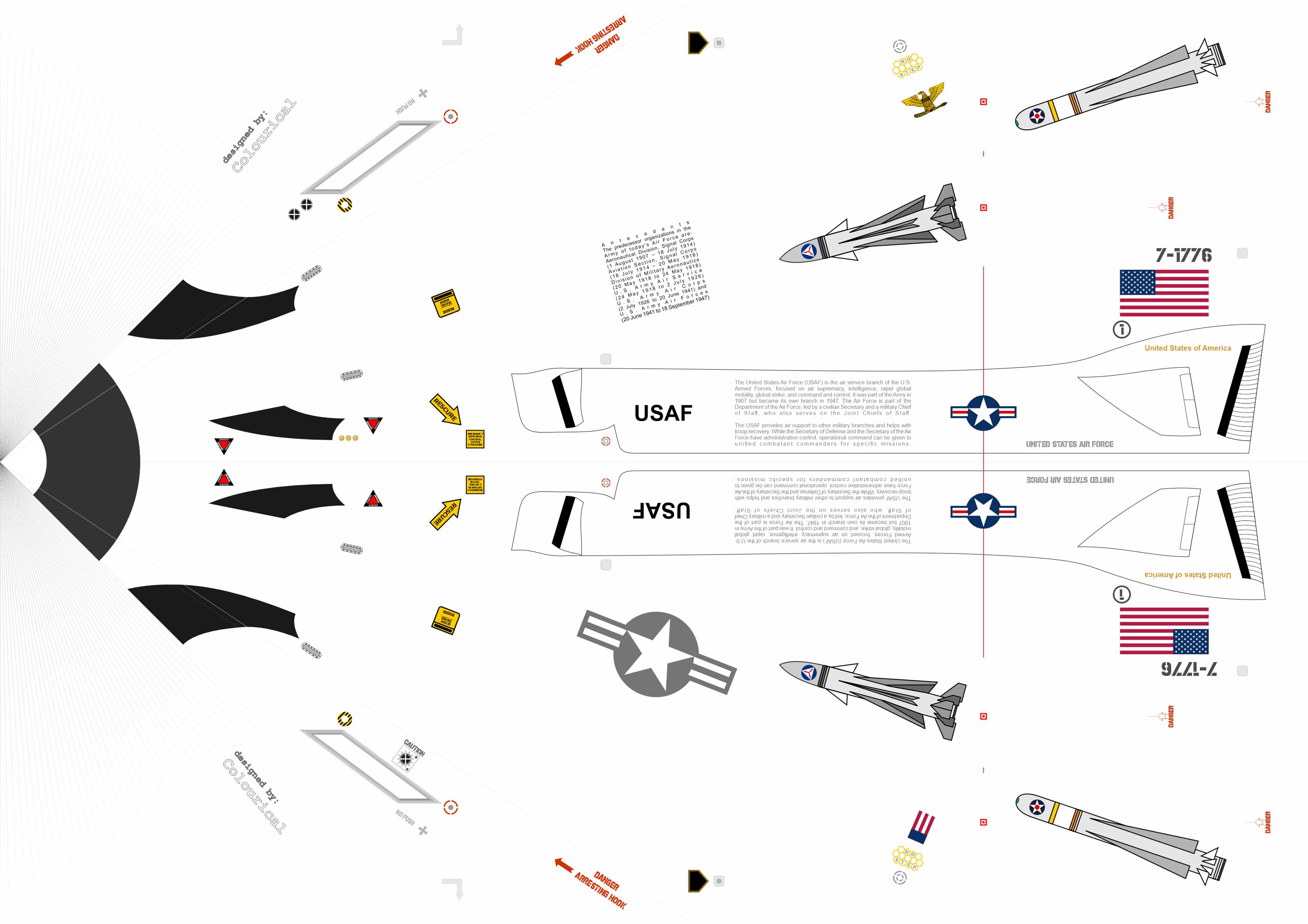 USAF Paper Airplane Printable - Etsy