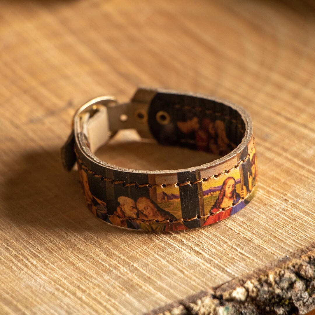 Unique Last Supper Leather Bracelet, Christian Gift for Him or Her ...