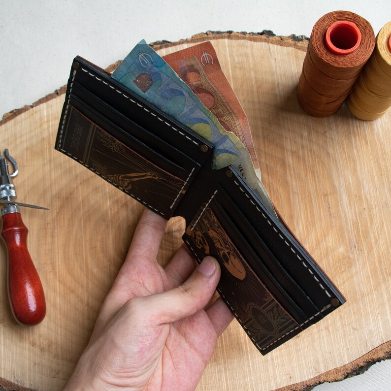 Devil Tarot Card Design Leather Wallet, Unique Gift for Him ...