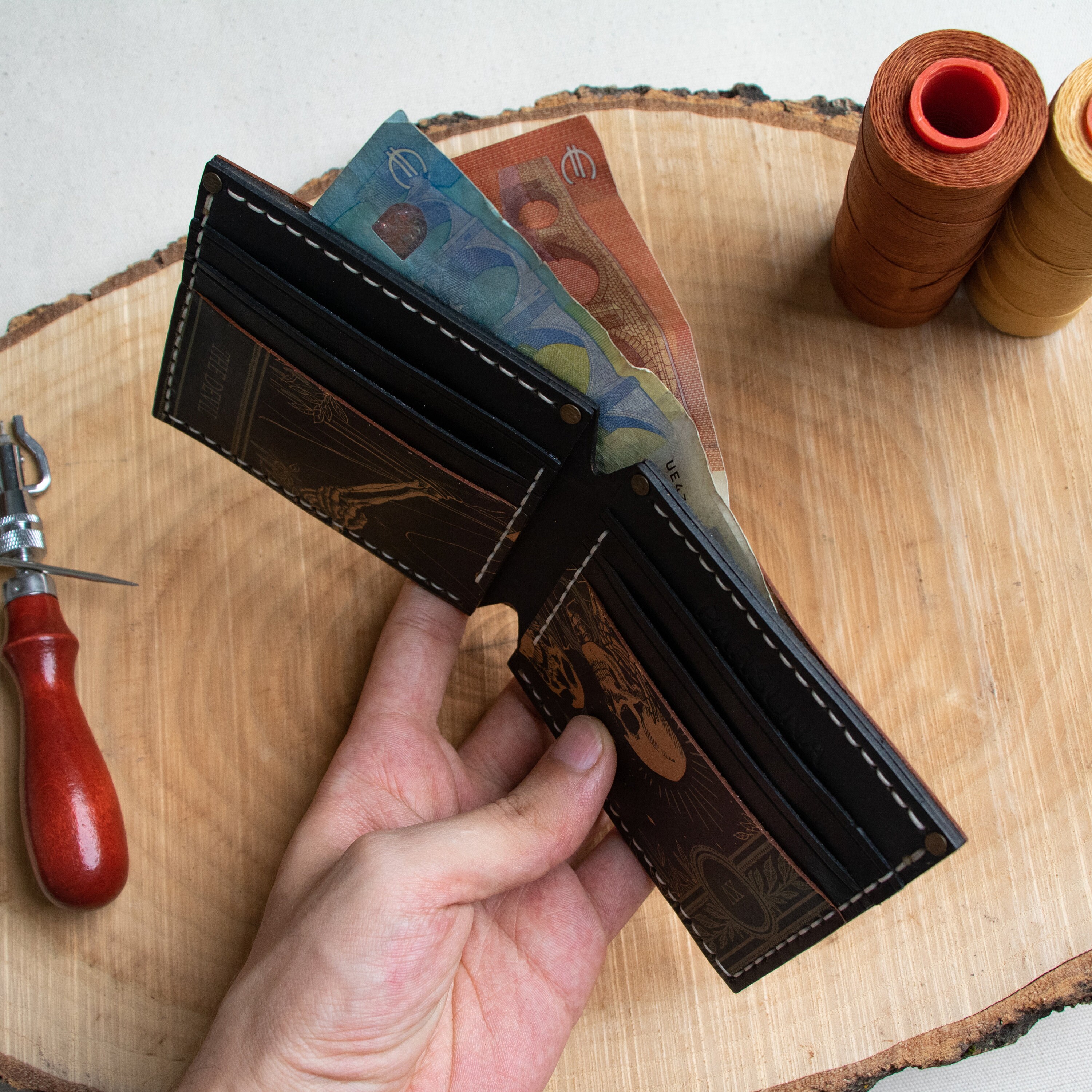Devil Tarot Card Design Leather Wallet, Unique Gift for Him ...