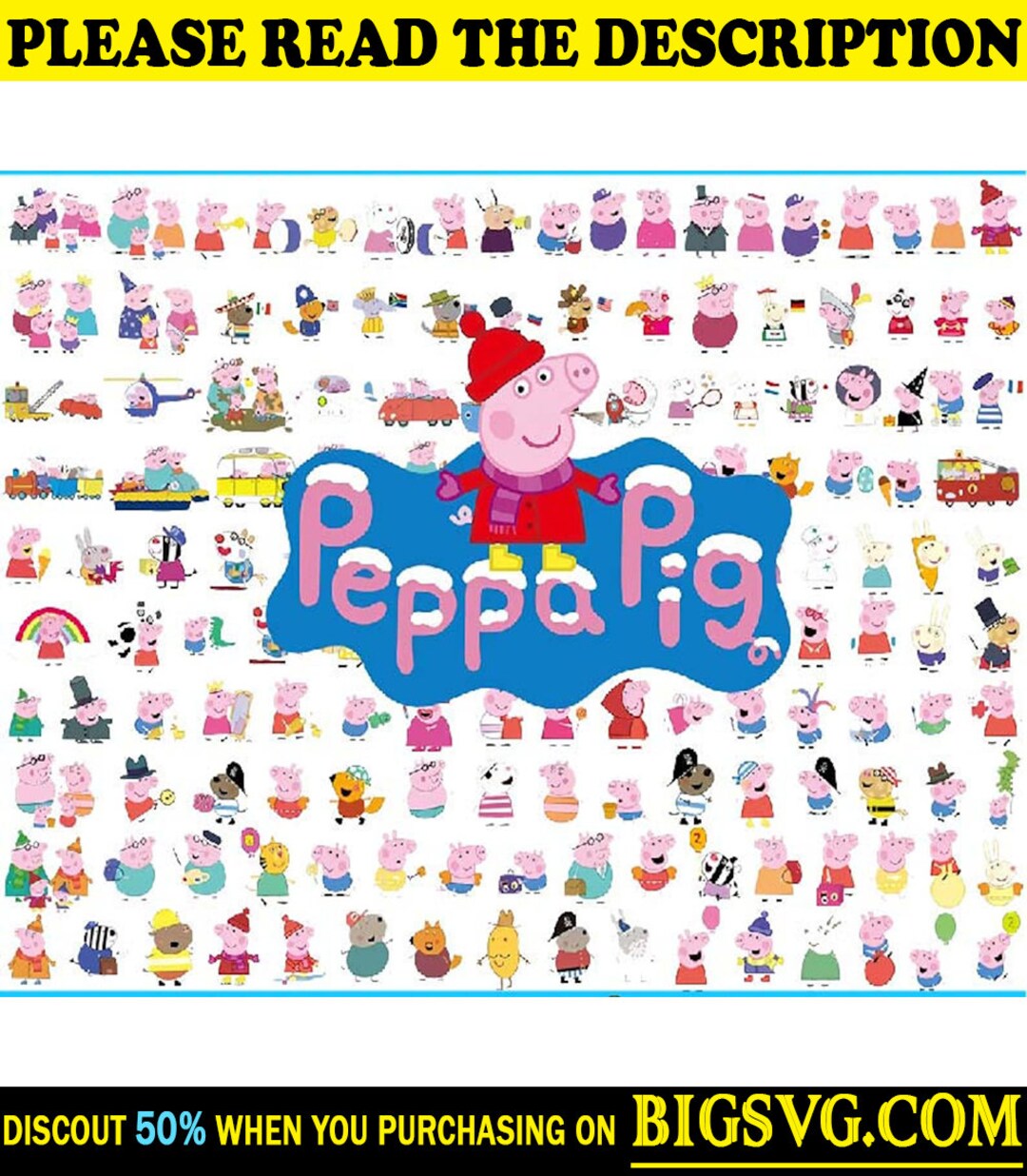 250 Peppa Pig Birthday Svg, Peppa Pig Princess Svg,, Peppa Pig Cut ...