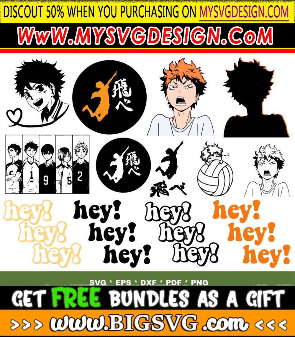 150 Haikyuu Svg Bundle, Anime Designs Png Svg, Anime Bundle Svg ...