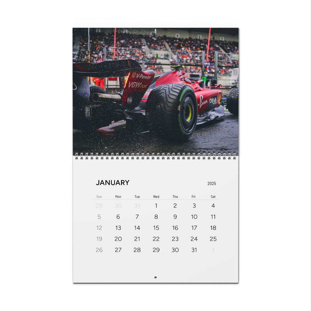 Formula One Wall Calendar 2025, F1 Champions, Race Car Calendar, Racing ...