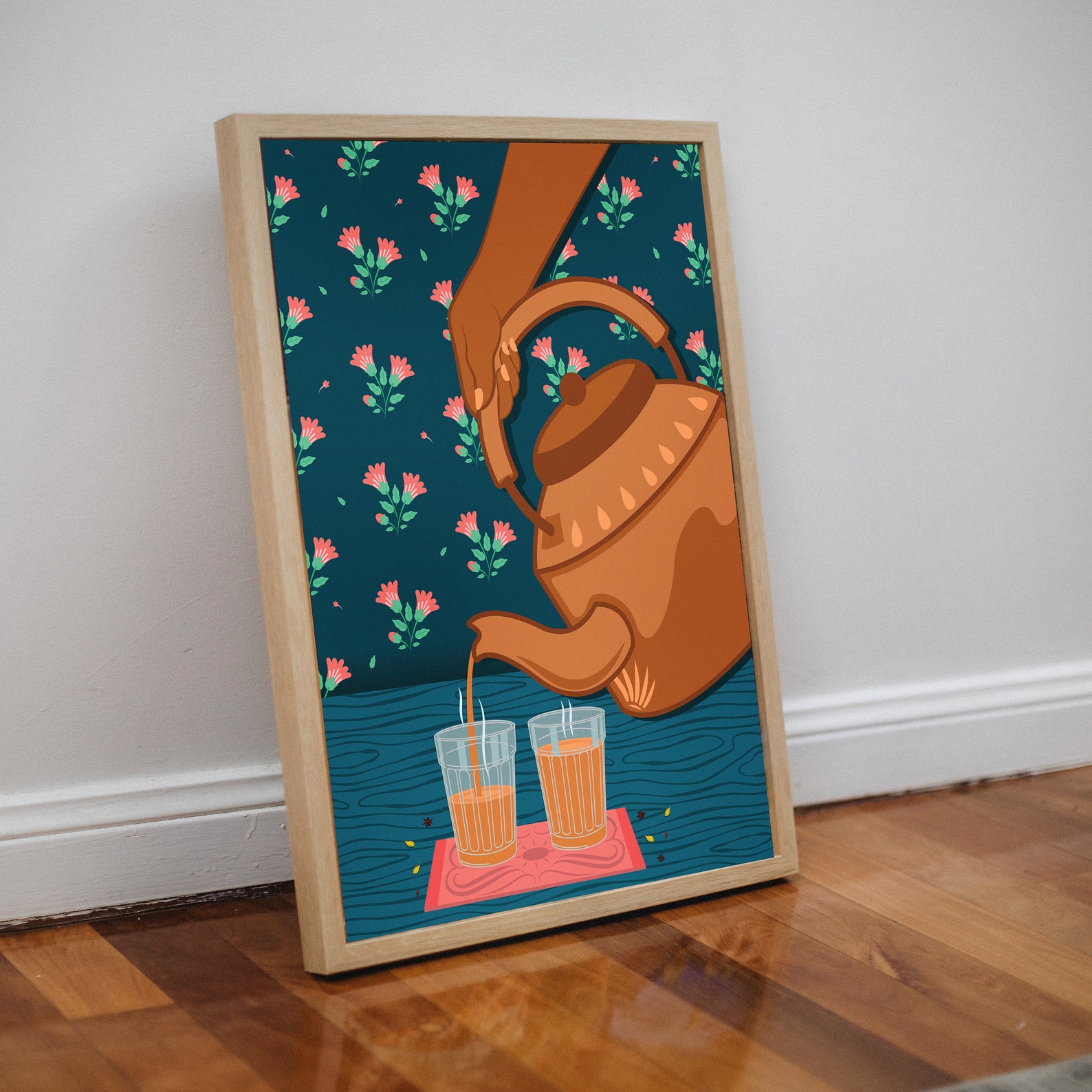 Indian Chai | Desi Pakistani Chai Wall Art Print | Tea Pot | Chai Lover ...