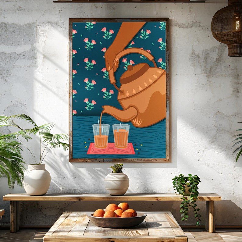 Indian Chai | Desi Pakistani Chai Wall Art Print | Tea Pot | Chai Lover ...