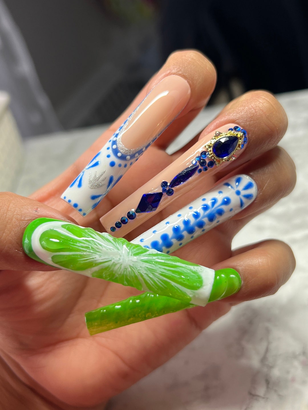 Clase Azul Inspired Press on Nails - Etsy