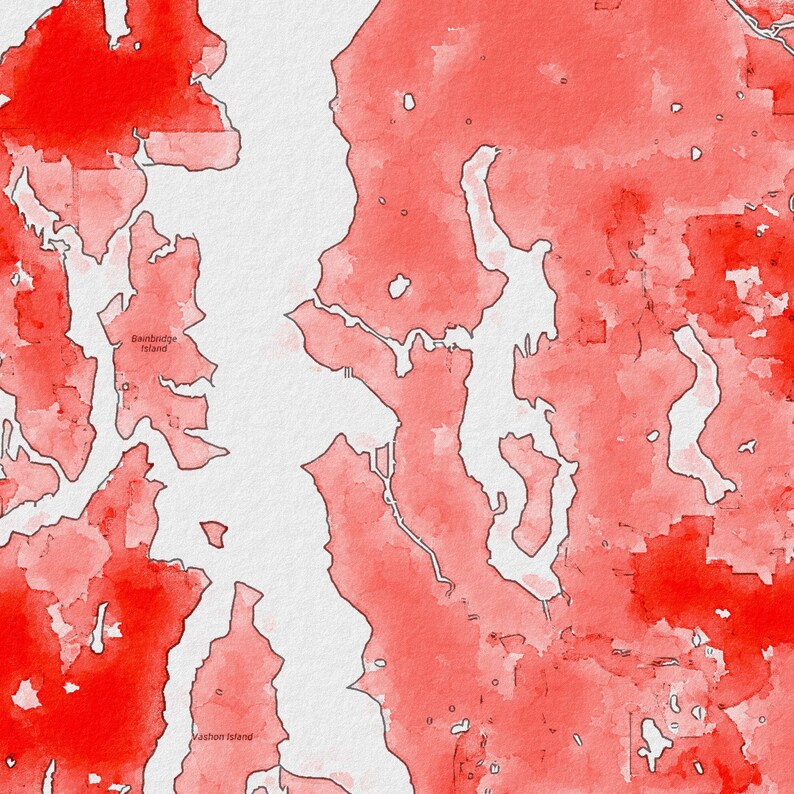 Printable Watercolor City Map, Custom City Map, Any Town, Personalized ...