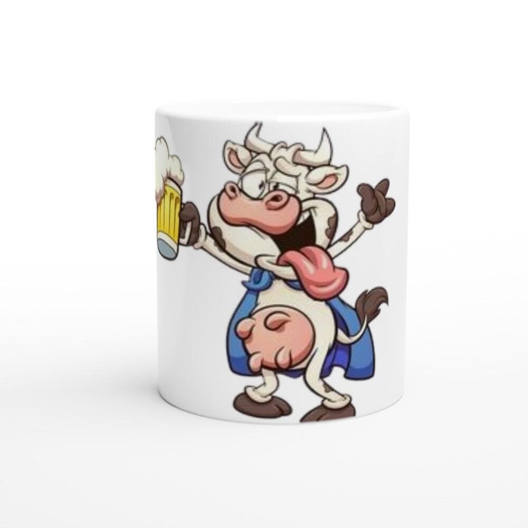 Funny Drunk Cow Mug | Original and Comic Design | Perfect for Gifting ...