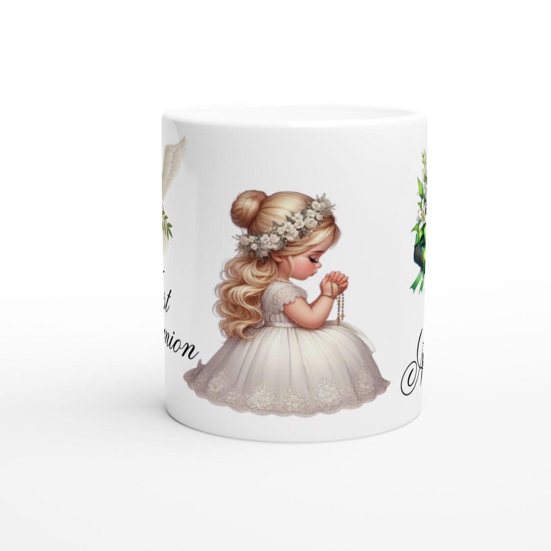 Personalized First Communion Mug for Girl – Custom Name Gift – Catholic ...