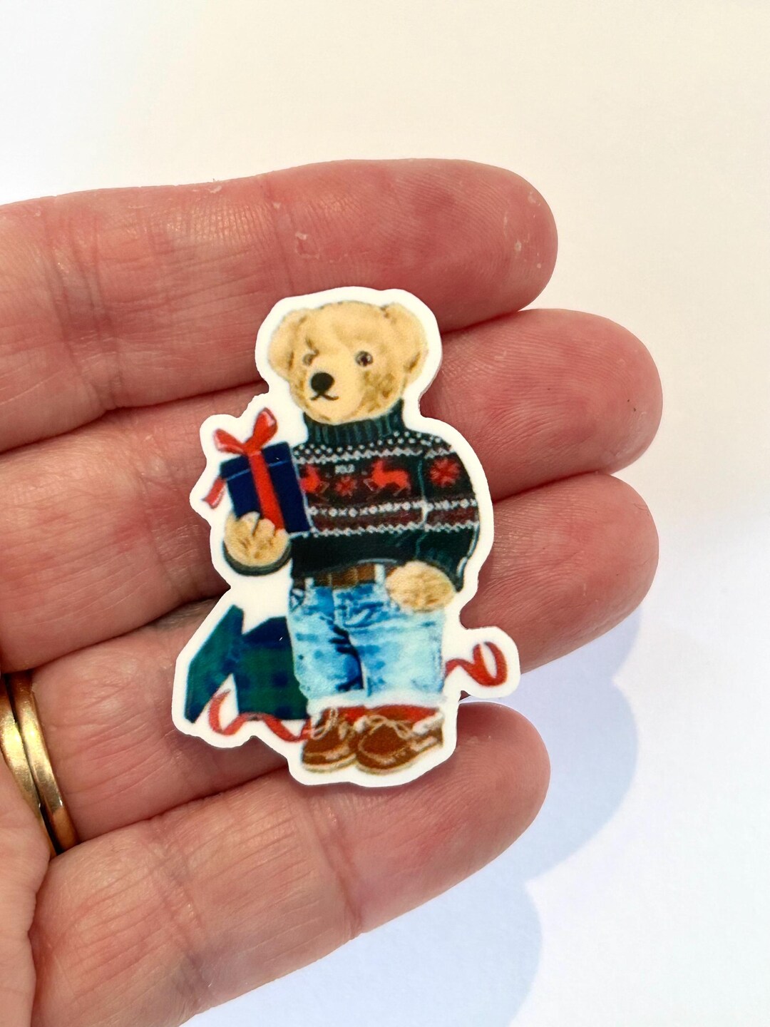 3 Teddy Bear Planar Resins, Christmas Resins, Hair Bow Centers, Craft ...