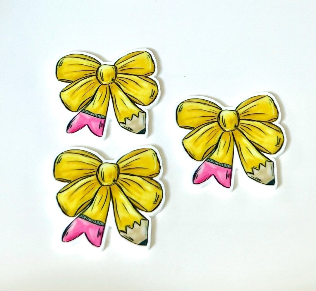 3 Pencil Bow Planar Resins Flatback Planars Hairbow Hair Bow Centers ...