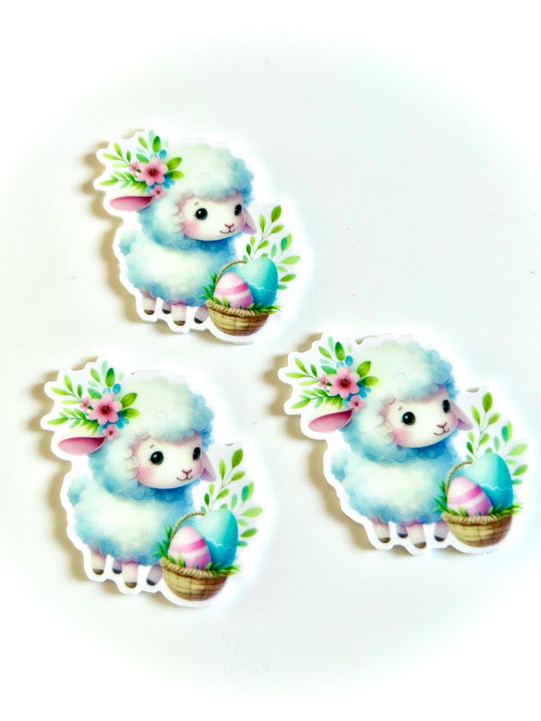 3 Easter Lamb Planar Resins | Craft Supplies | Chicks | Bow Making ...