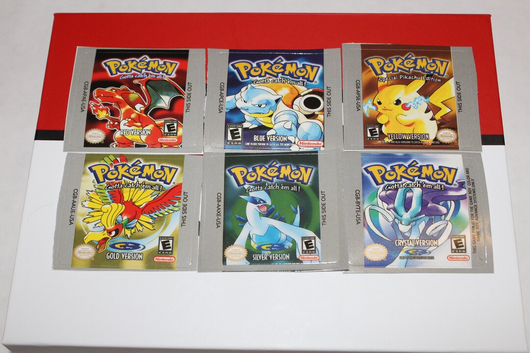 Pokemon GBC Game Boy Color Label Replacement Sticker for Cartridge ...
