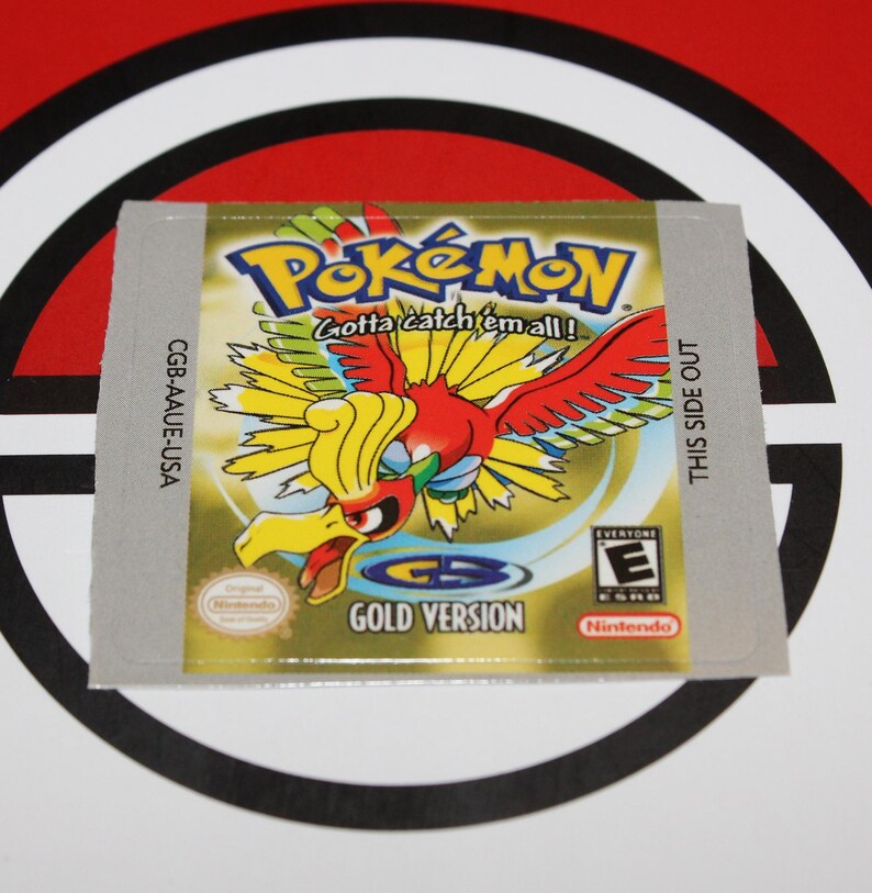 Pokemon GBC Game Boy Color Label Replacement Sticker for Cartridge ...