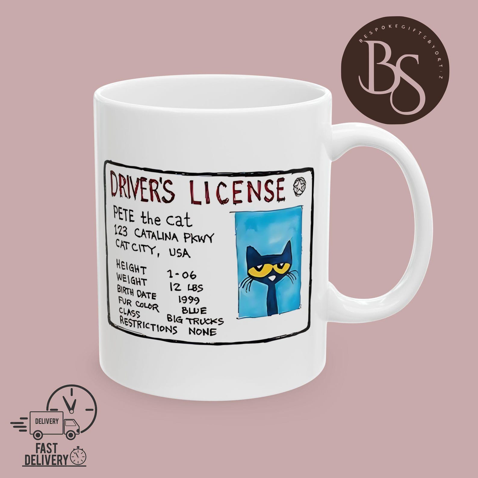 Unique Pete the Cat Drivers License Mug, Perfect for Fans of the Iconic ...