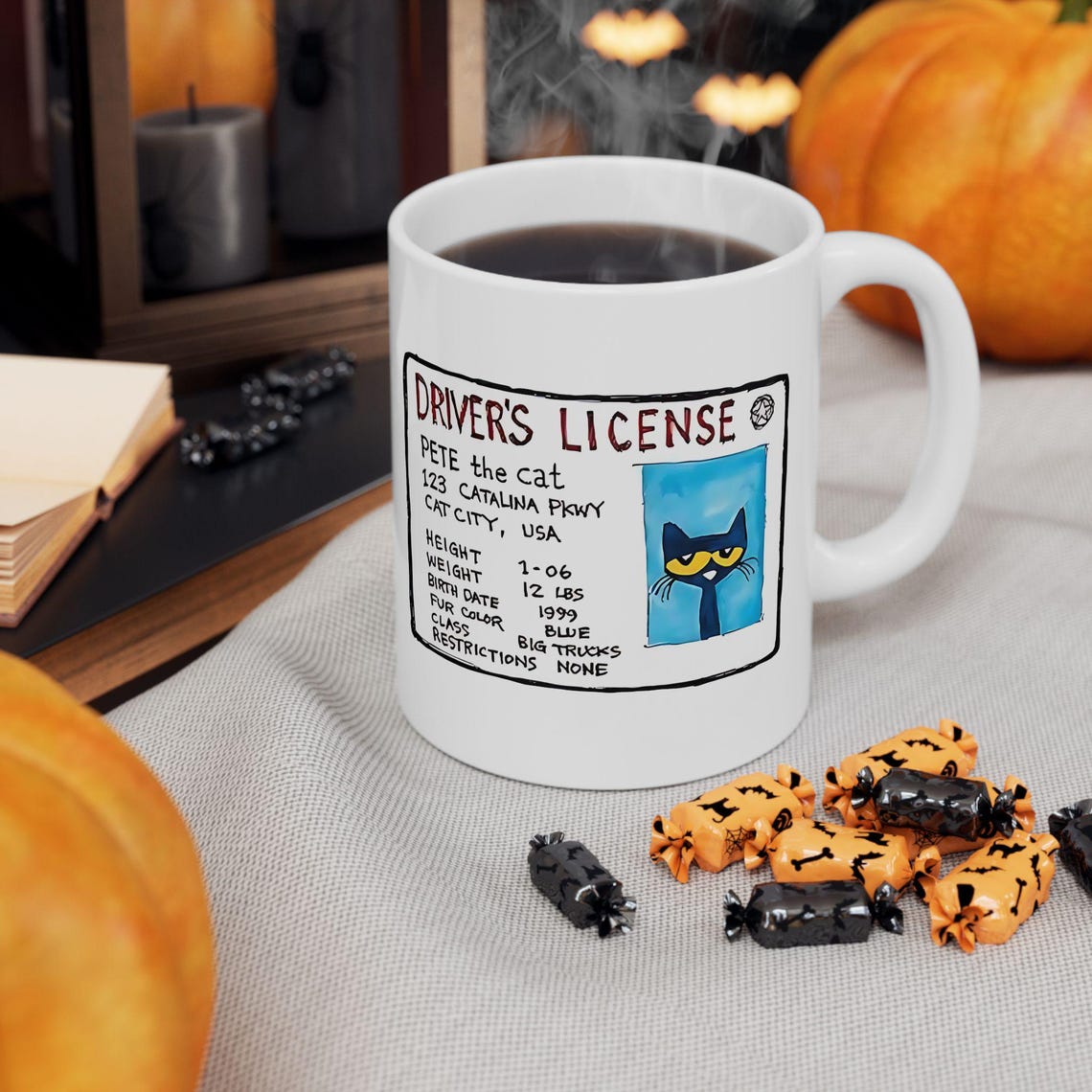 Unique Pete the Cat Drivers License Mug, Perfect for Fans of the Iconic ...