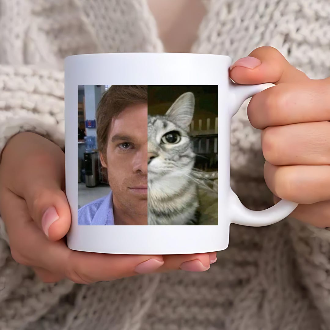 Dexter Coffee Mug, Dark Humor Funny Cat Mug, Crime Show Ceramic Mug ...