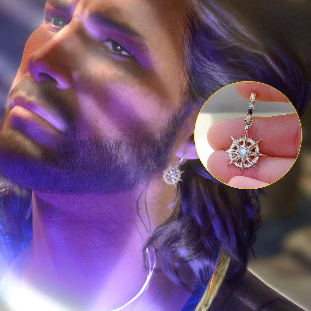 Handmade Baldur's Gate 3 Gale’s Earring, Authentic Fanmade Silver 950 ...