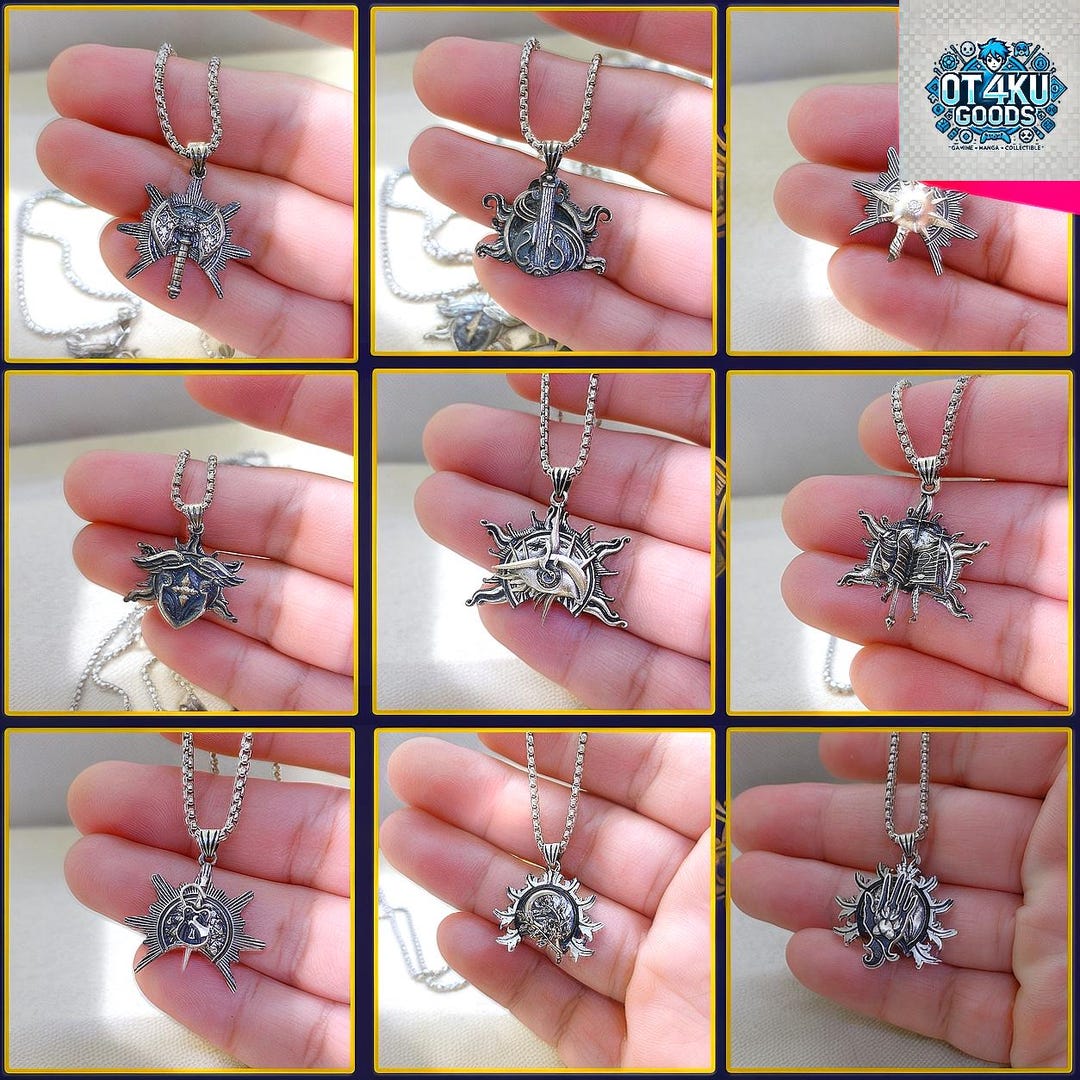 EXCLUSIVE Baldur's Gate 3 Bard & Fighter Silver 950 Badge Necklace ...
