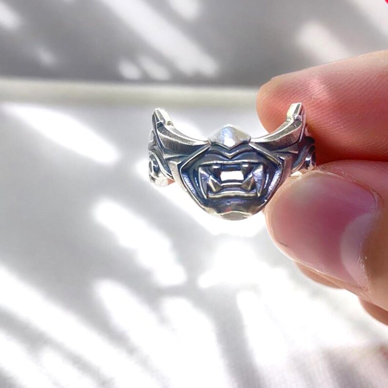 EXCLUSIVE Fanmade Yoru Mask Ring, Handmade Sterling Silver/gold Unisex ...