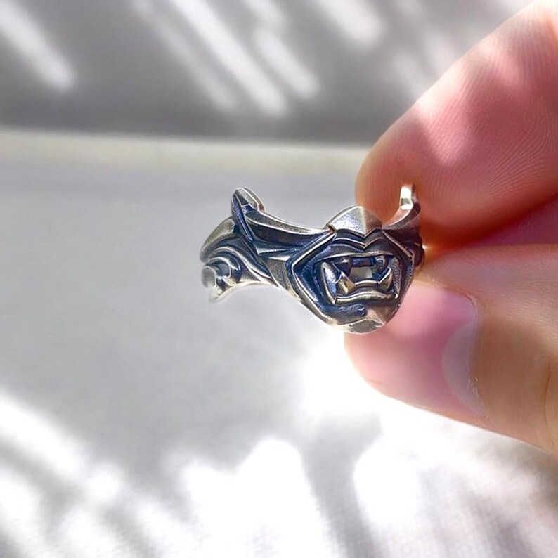 EXCLUSIVE Fanmade Yoru Mask Ring, Handmade Sterling Silver/gold Unisex ...