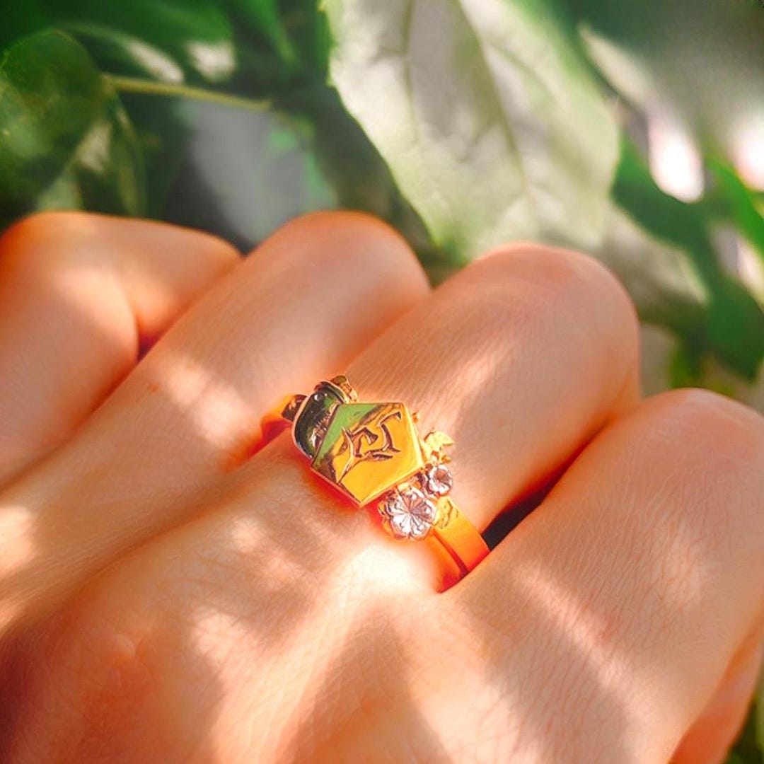 EXCLUSIVE Genshin Impact Hu Tao Custom Ring, Boo Tao Pattern Sterling ...