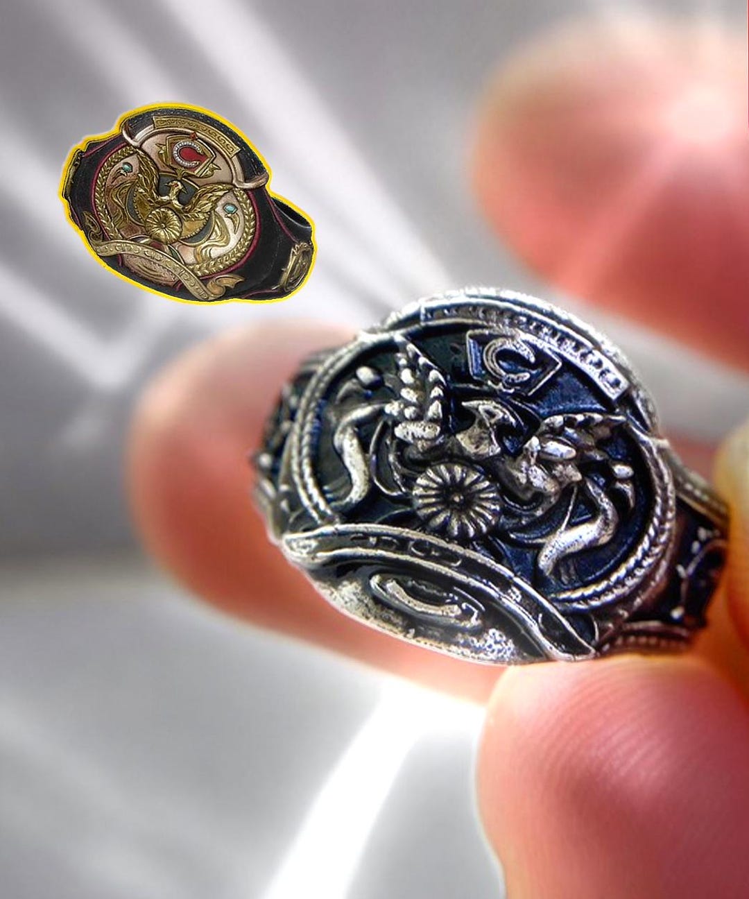 EXCLUSIVE Fanmade Final Fantasy VII Champion Belt Ring, Handmade Silver ...