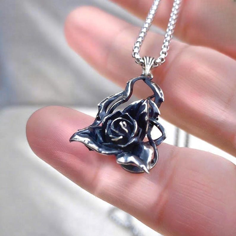 PREMIUM Fanmade Valorant Vyse Skill Necklace, Arc Rose Pendant, Silver ...