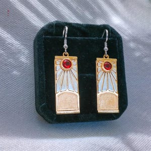Handmade Hanafuda Rising Sun Earrings, Gold/silver Anime Cosplay ...